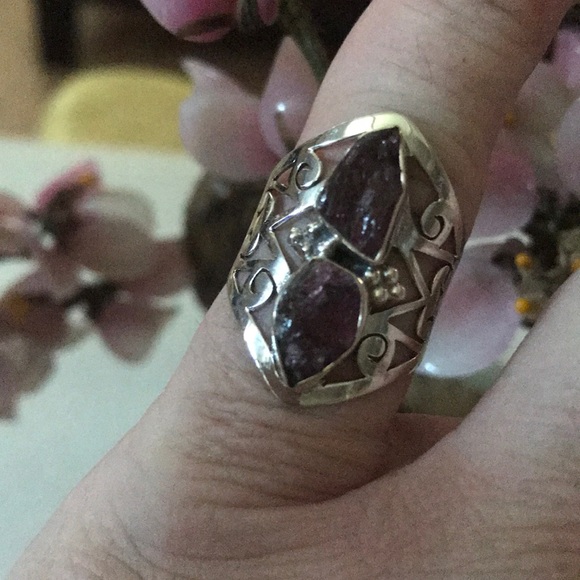 Vintage | Jewelry | Vintage 925 Rough Tourmaline Ring | Poshmark